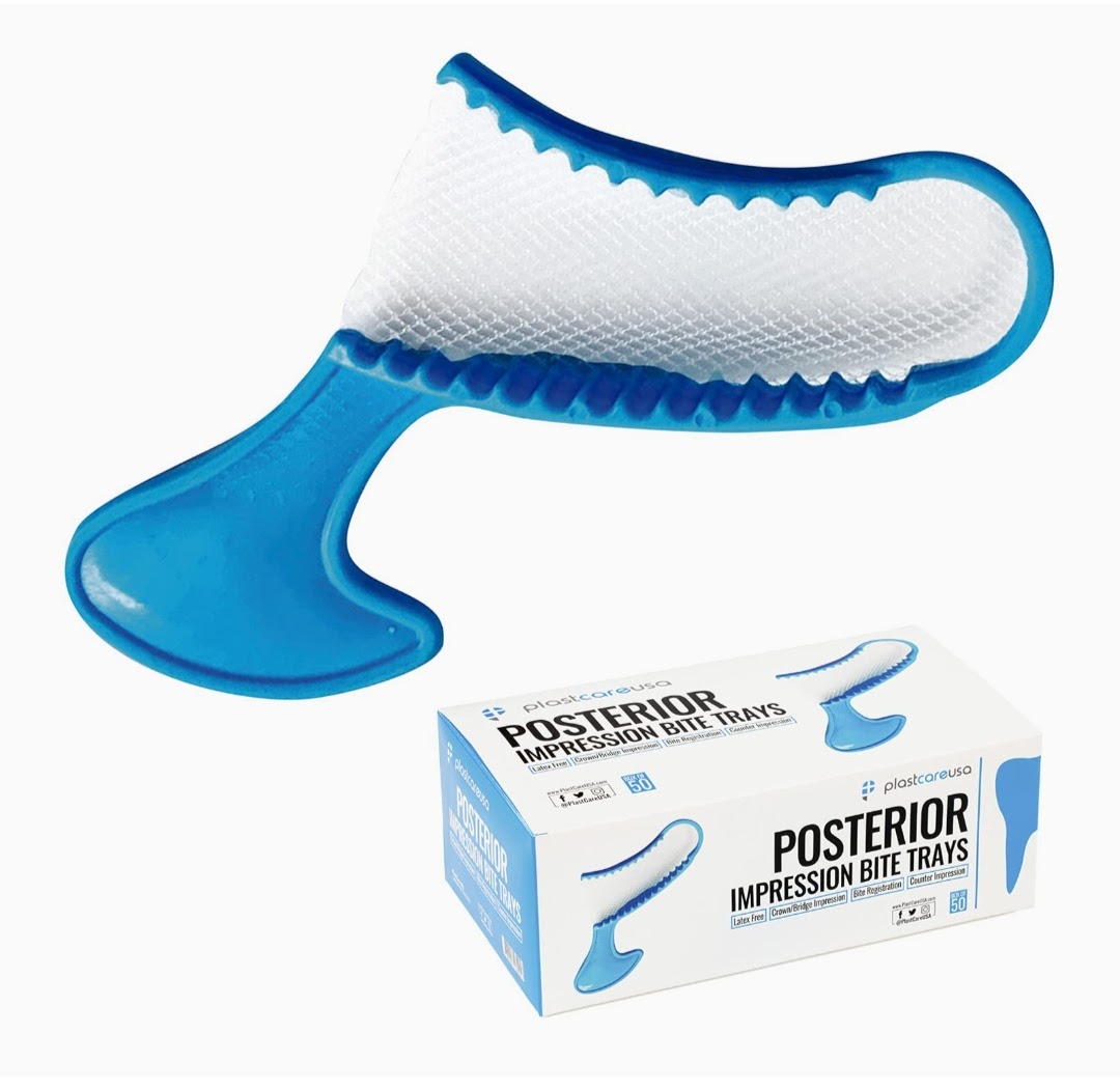 Posterior Blue Disposable Dental Bite Registration Trays/ 50 per Pack ...